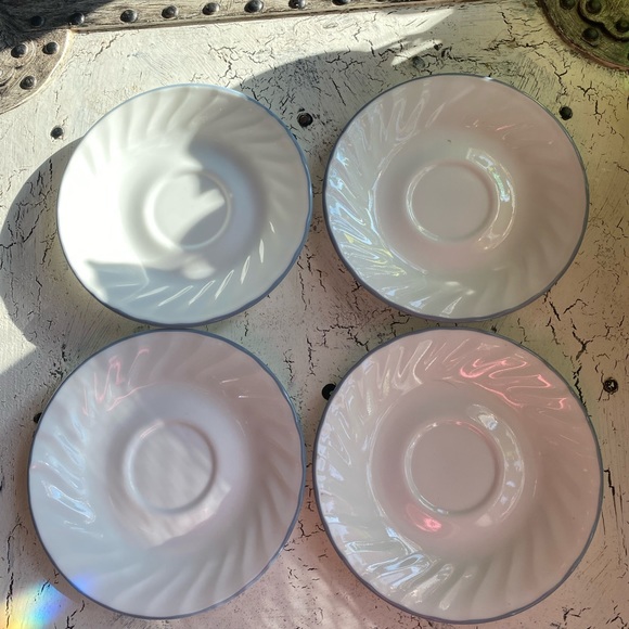 Corelle | Dining | 4 Corelle English Meadow Pink Trio Saucers | Poshmark